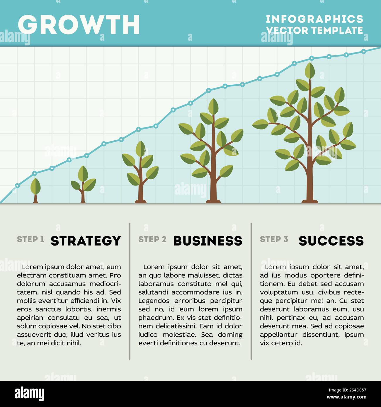 Green tree and plant timeline diagram infographics vector template ...