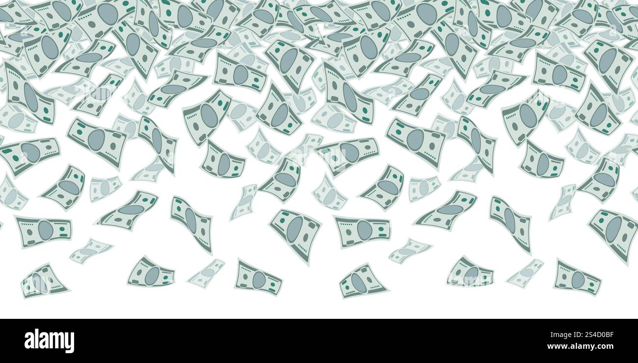 Falling dollar sign, money rain. Seamless pattern for finance concept ...