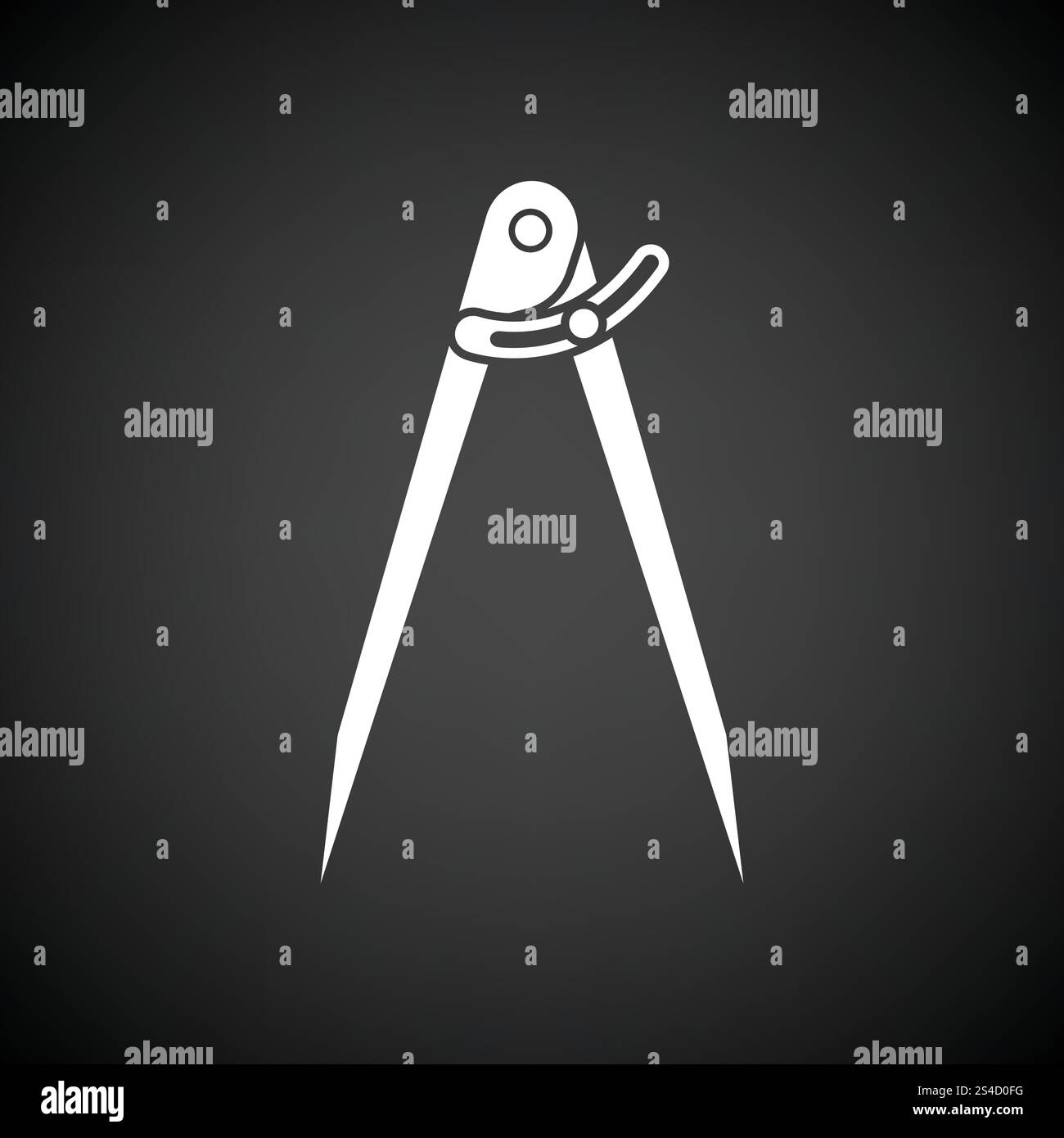 Compasses icon. Black background with white. Vector illustration Stock ...