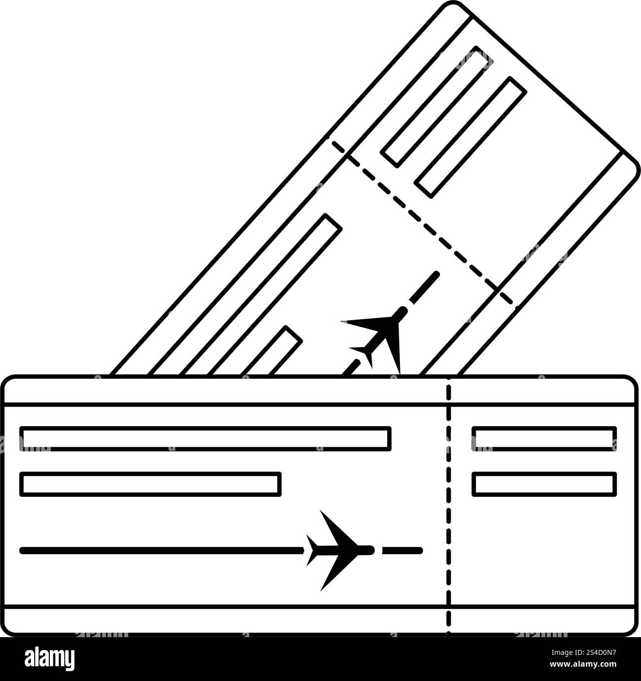 Icon of two airplane tickets. Thin line design. Vector illustration ...