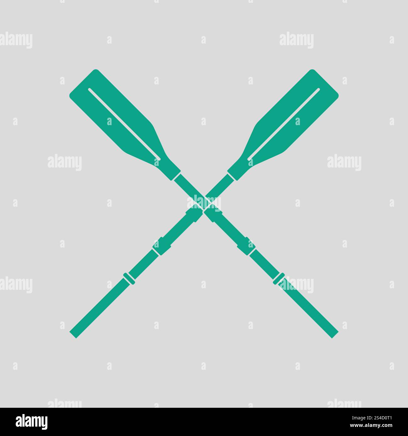 Icon of boat oars. Gray background with green. Vector illustration ...