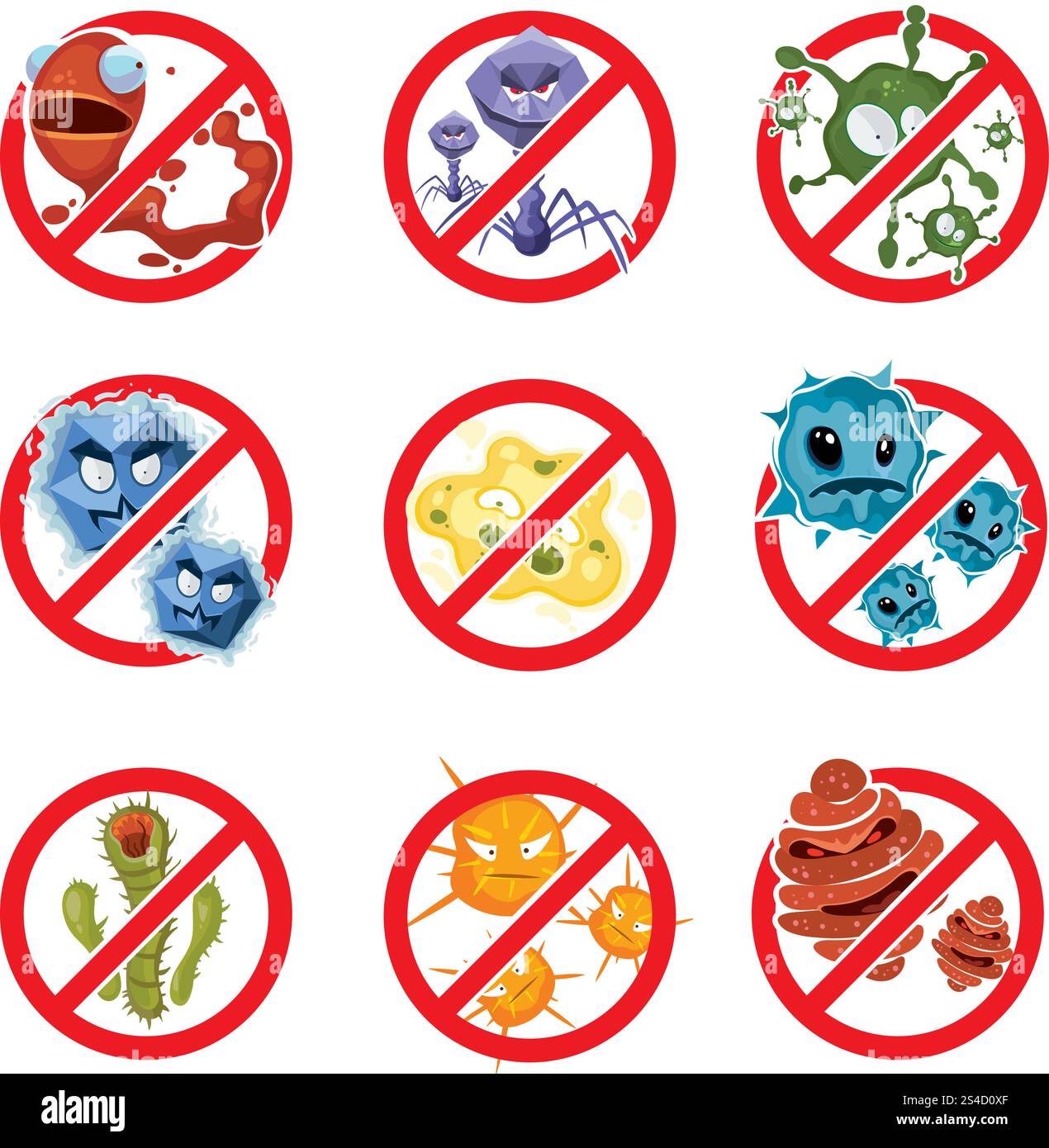 Anti bacteria and germs vector signs set. Anti bacteria and germs ...