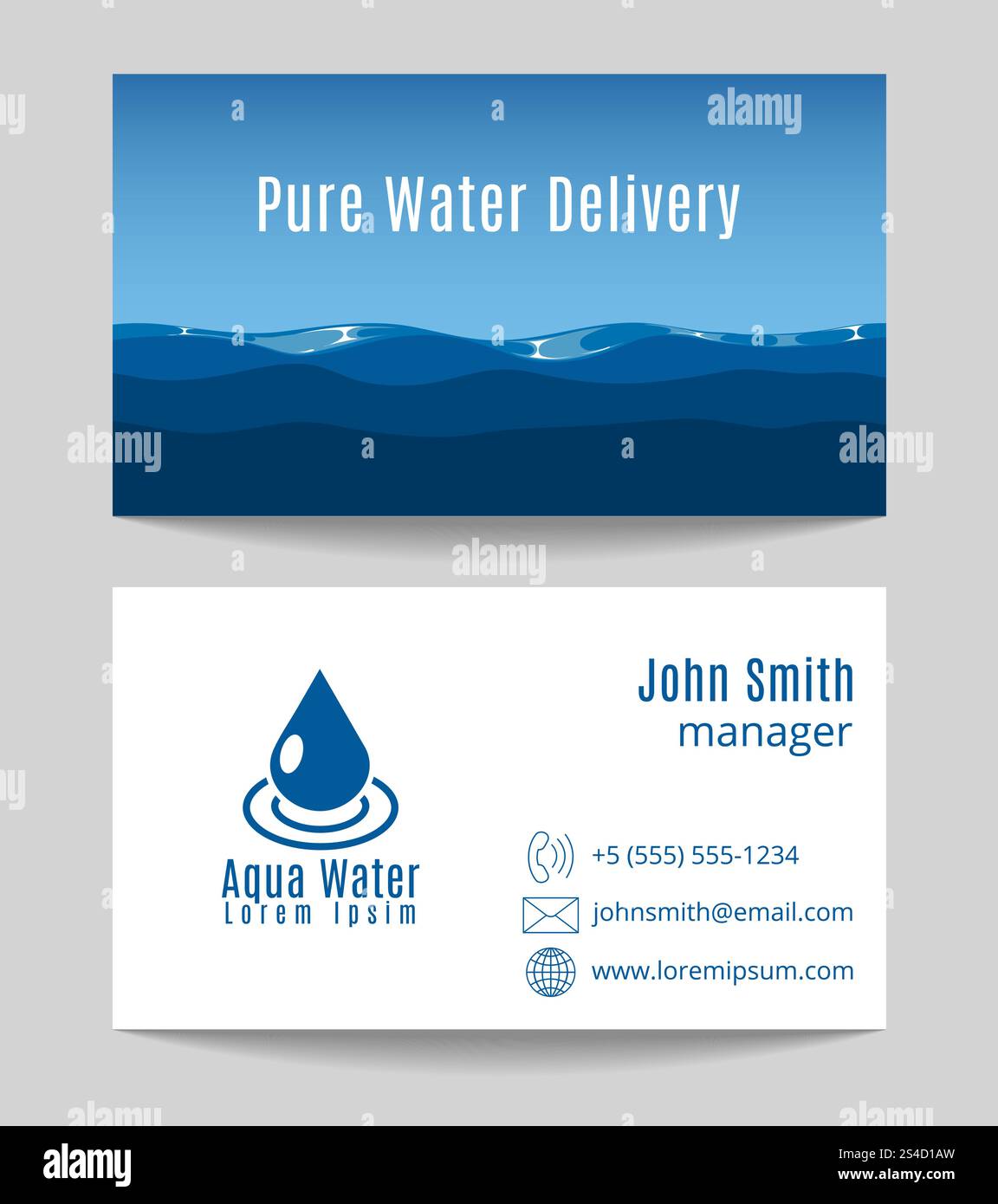 Pure water delivery business card template. Pure water delivery ...