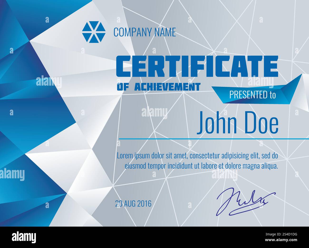 Qualification certificate vector modern template with polygonal ...