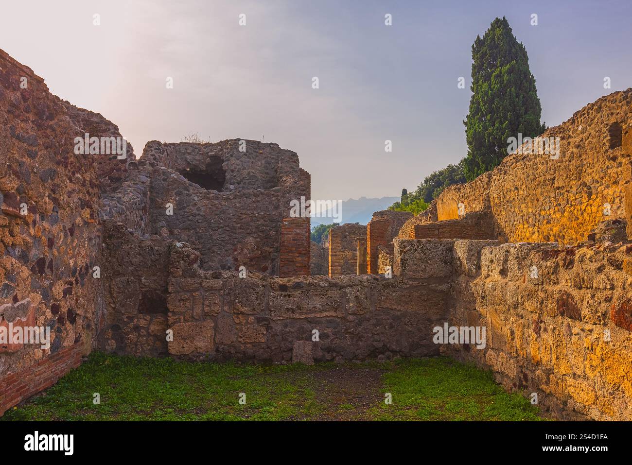 Ancient ruins of Pompei city, Naples, Italy. View of ancient city of ...