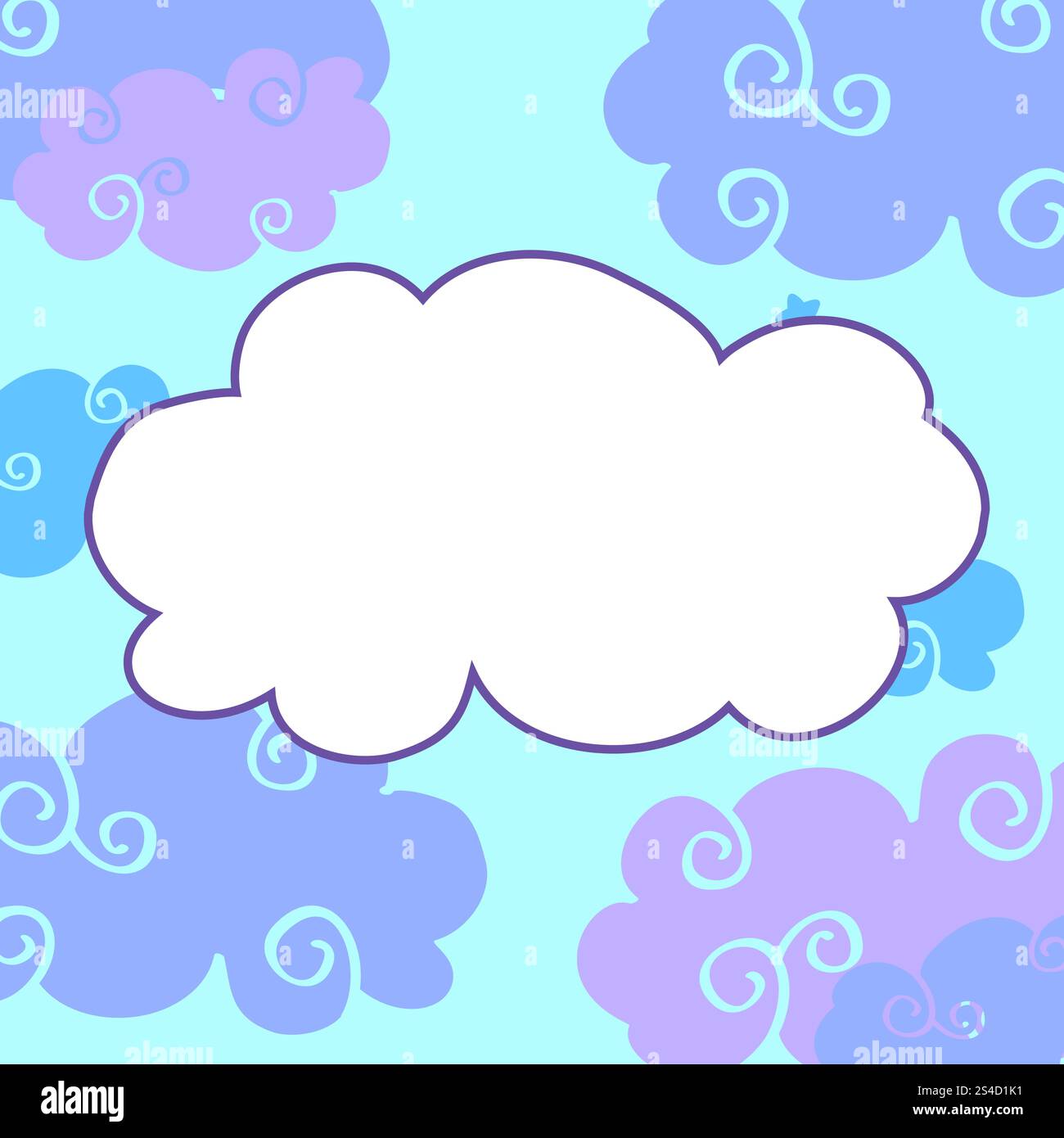 Vector daytime cartoon clouds frame. Drawing graphic sky with clouds ...