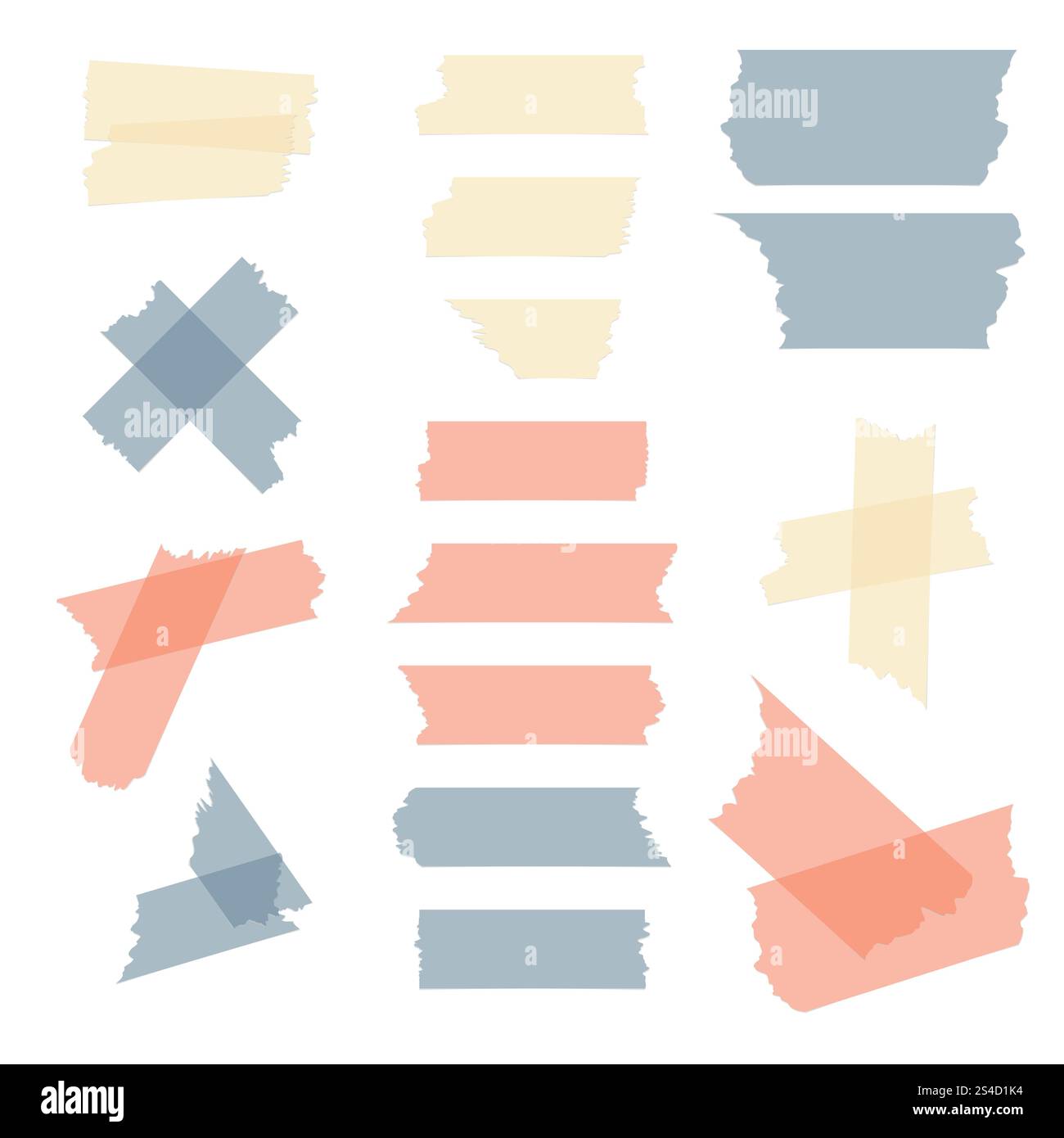Colorful adhesive tape, masking tape pieces vector set. Transparent ...