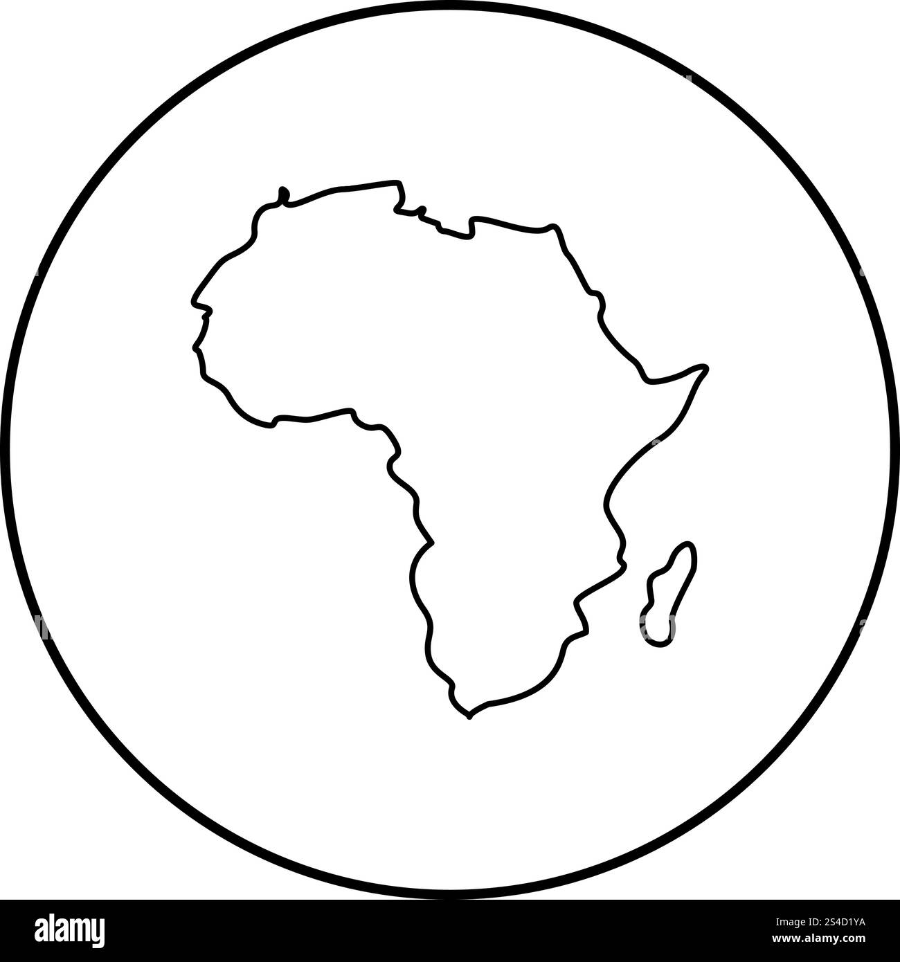 Africa Map Outline Black