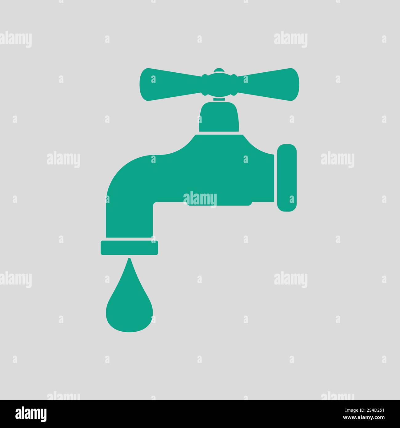Icon of pipe with valve. Gray background with green. Vector ...