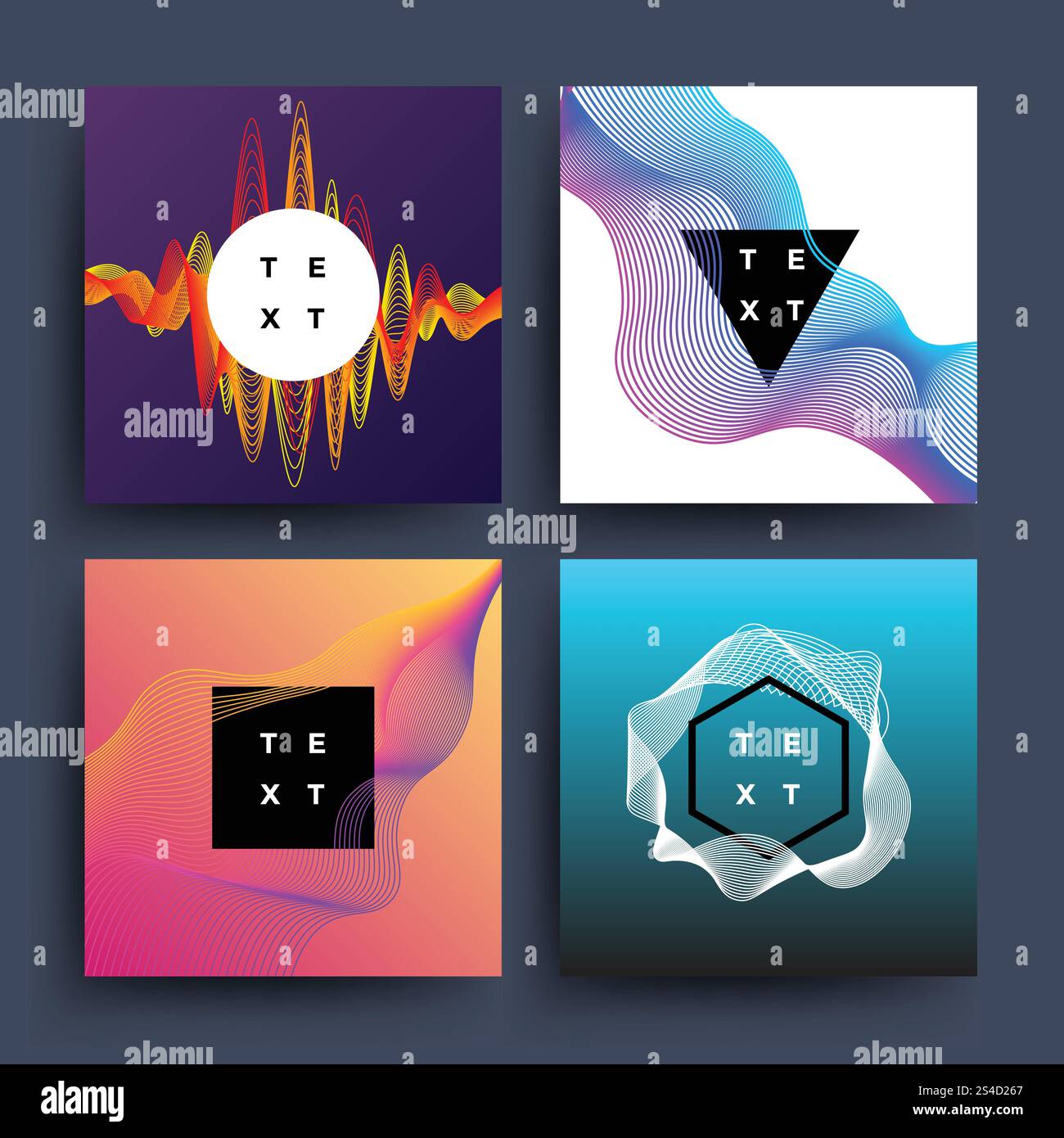 Music album, graphic color wave motion vector abstract backgrounds ...