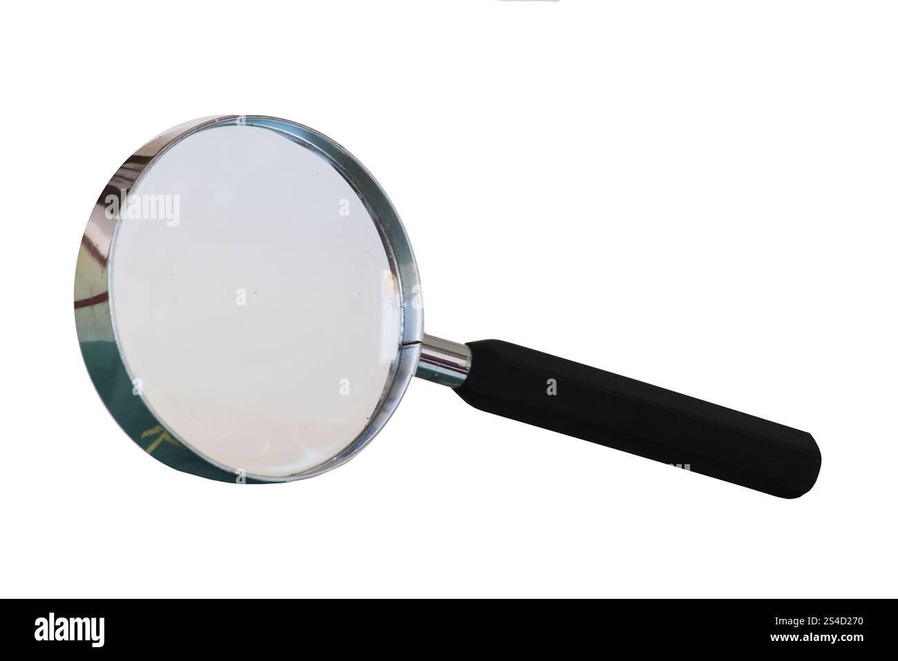 Magnifying (Reading) Glass with a chrome plated metal frame and a ...