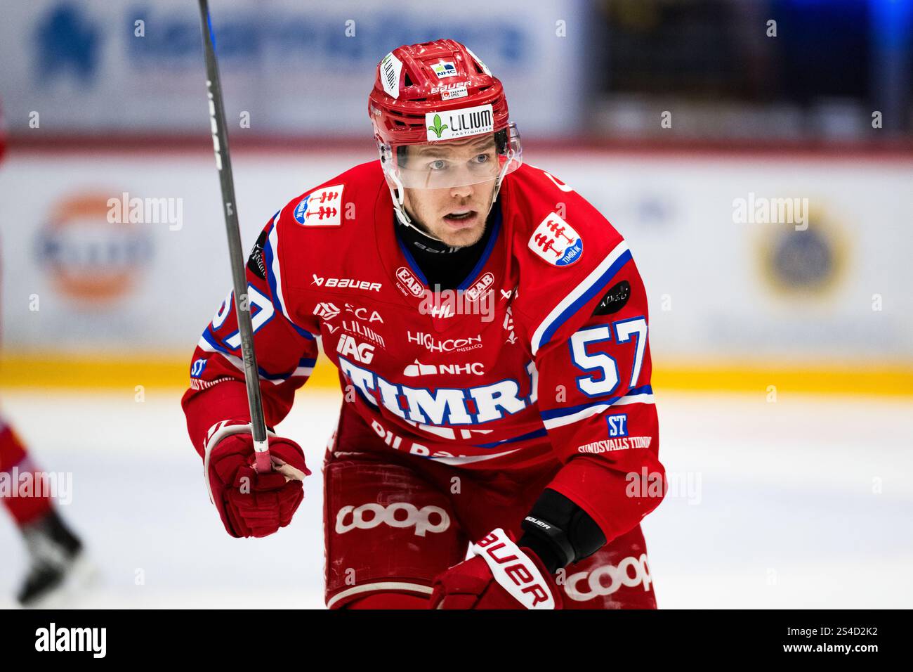 250111 Timrås Anton Wedin under ishockeymatchen i SHL mellan Timrå och Skellefteå den 11 januari ...