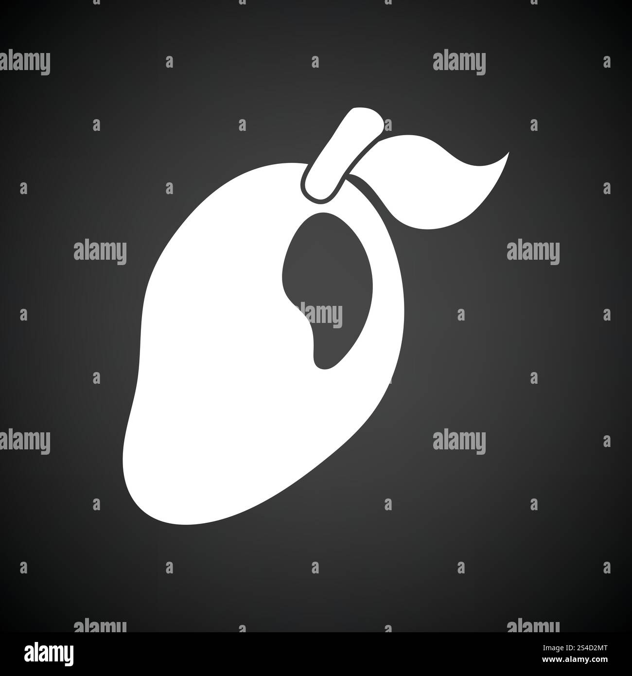 Icon of Mango. Black background with white. Vector illustration Stock ...