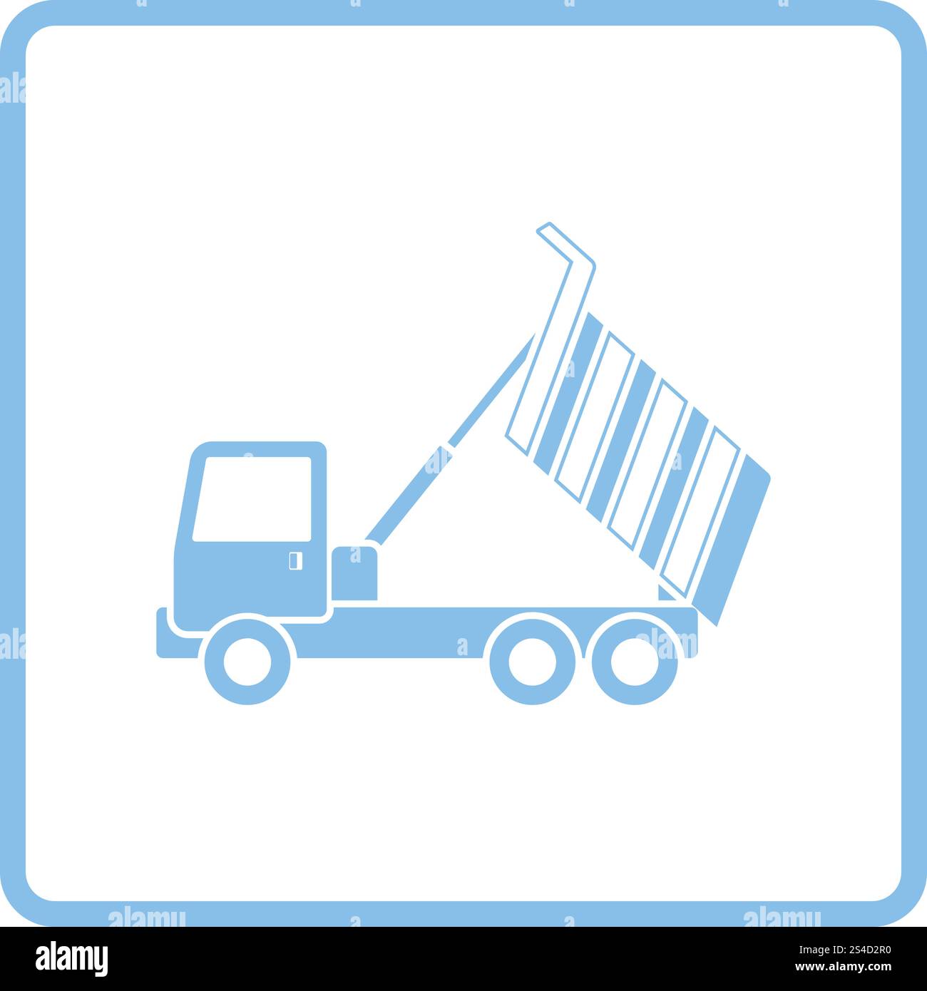 Icon of tipper. Blue frame design. Vector illustration Stock Vector ...