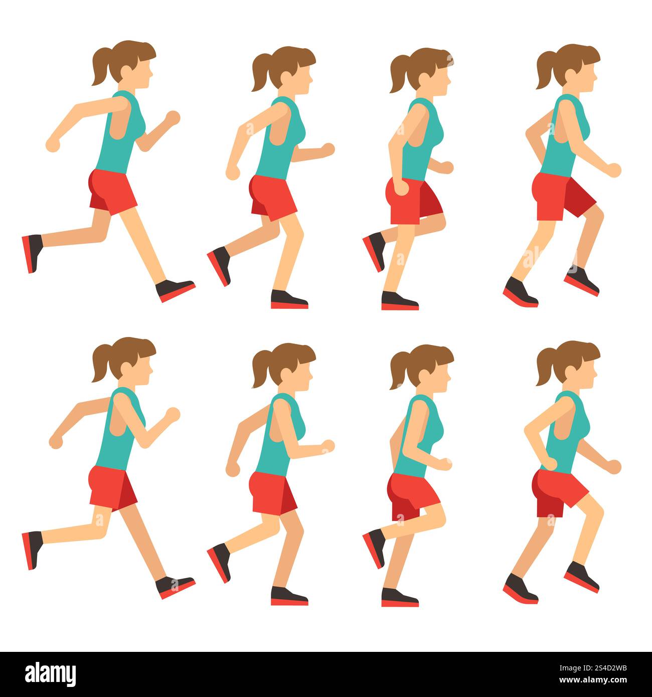 Female runner animation frame loop sequence animation of hi-res stock photography and images - Alamy
