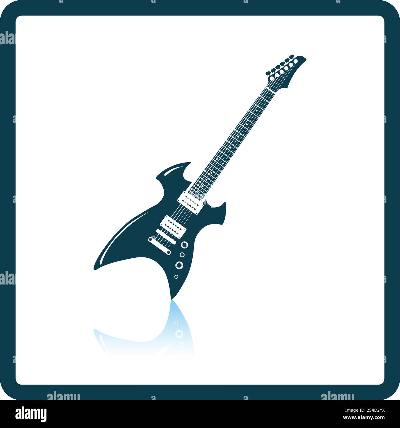 Electric guitar icon. Shadow reflection design. Vector illustration ...