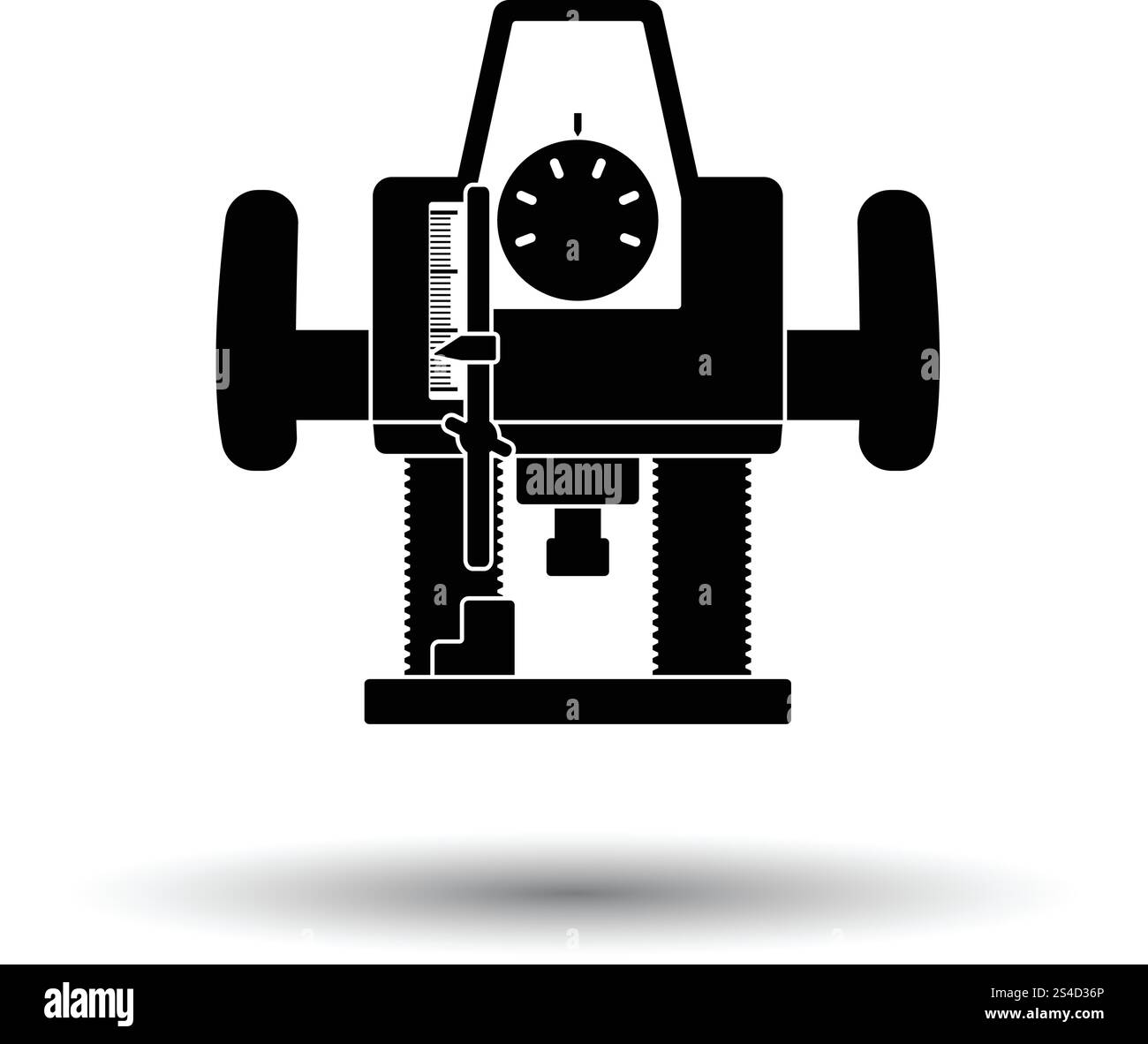 Plunger milling cutter icon. White background with shadow design ...