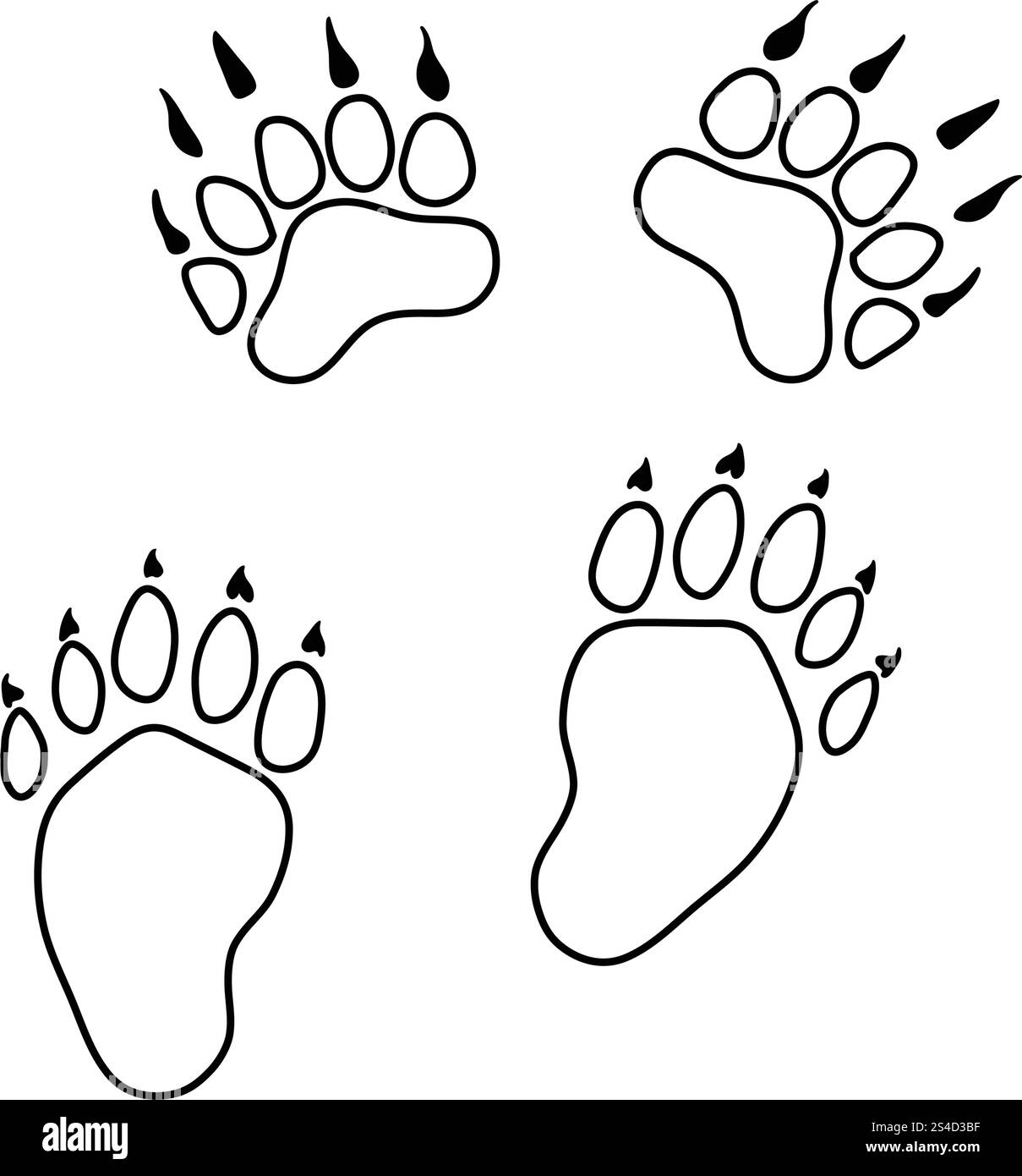 Icon of bear trails. Thin line design. Vector illustration Stock Vector ...