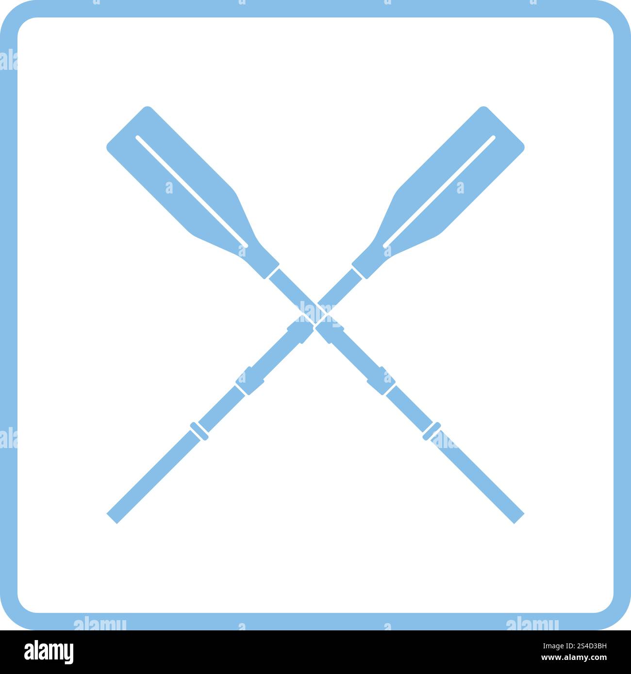 Icon of boat oars. Blue frame design. Vector illustration Stock Vector ...