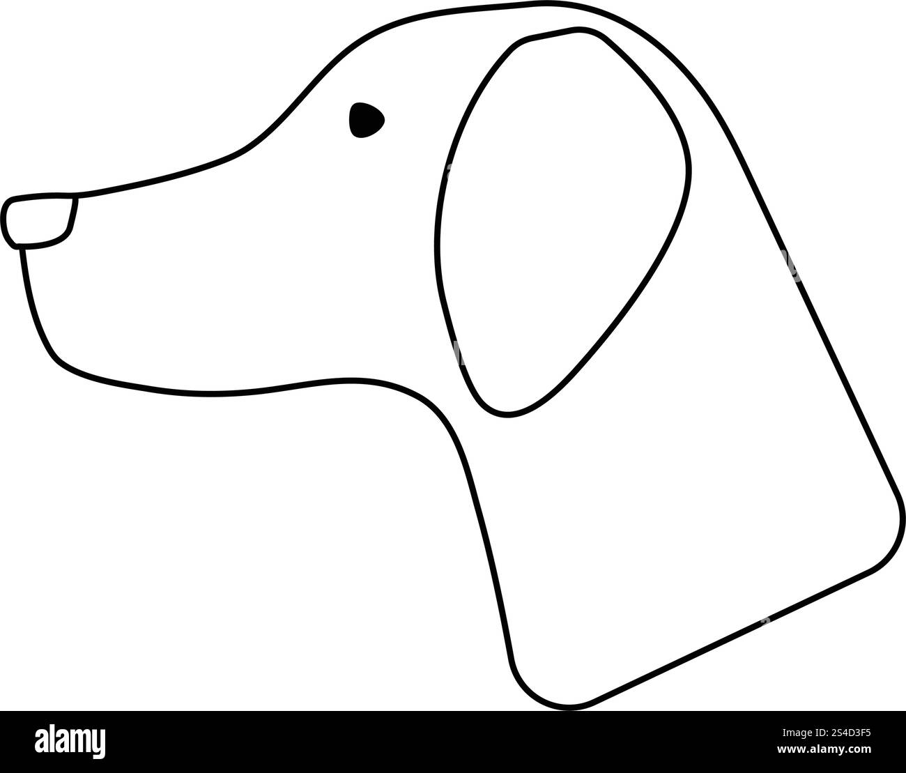 Icon of hinting dog had. Thin line design. Vector illustration Stock ...