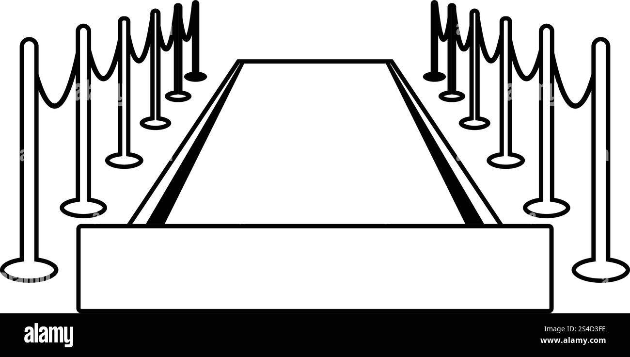Red carpet icon. Thin line design. Vector illustration Stock Vector Image & Art - Alamy
