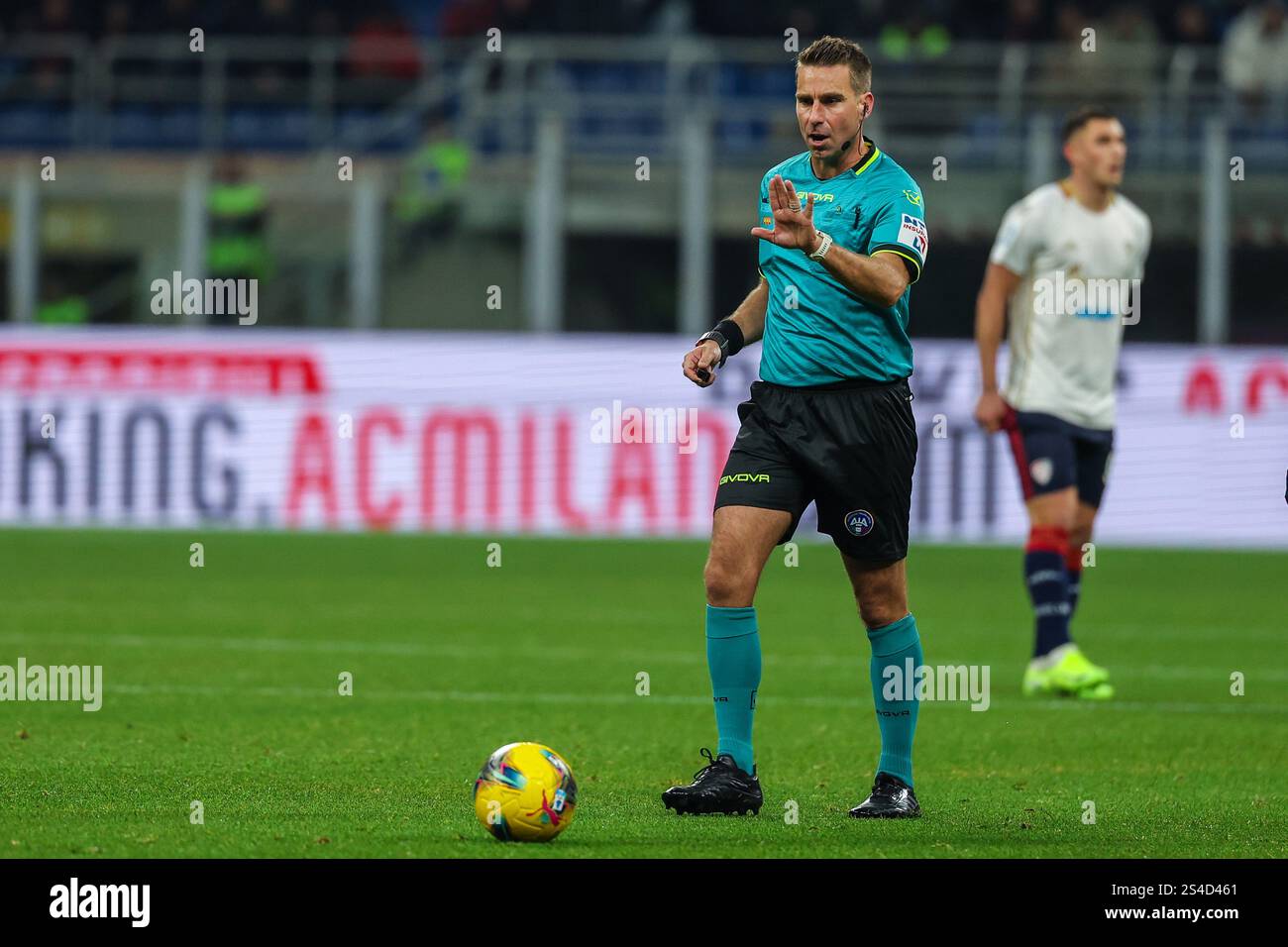 Milan, Italy. 11th Jan, 2025. Referee Matteo Marchetti seen in action ...