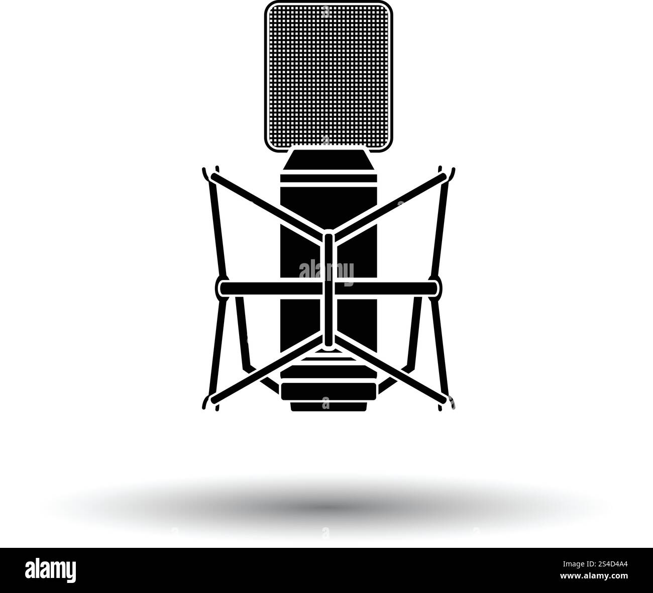 Old microphone icon. White background with shadow design. Vector ...