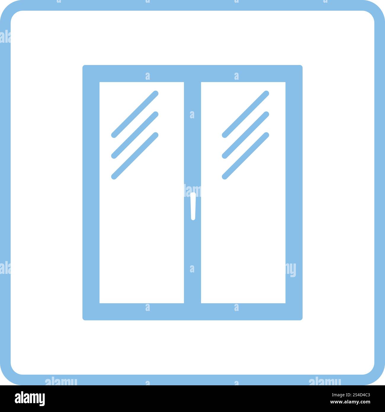 Icon of closed window frame. Blue frame design. Vector illustration ...