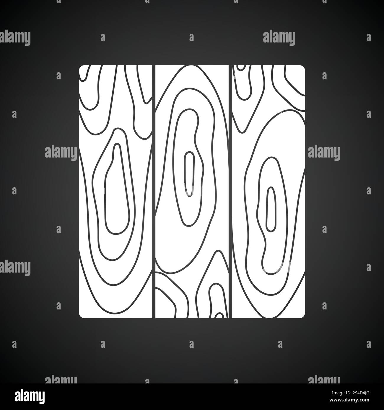 Icon of parquet plank pattern. Black background with white. Vector ...