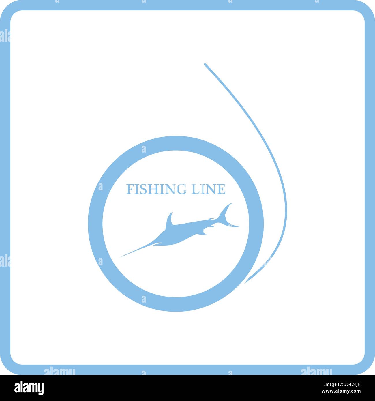 Icon of fishing line. Blue frame design. Vector illustration Stock ...