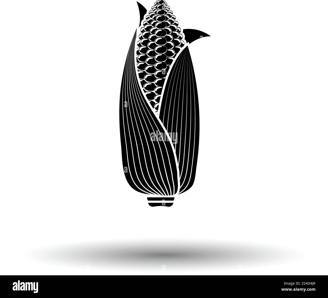 Corn icon. White background with shadow design. Vector illustration ...