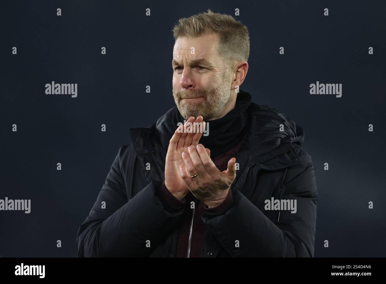 Leeds, UK. 11th Jan, 2025. Simon Weaver Manager of Harrogate Town ...