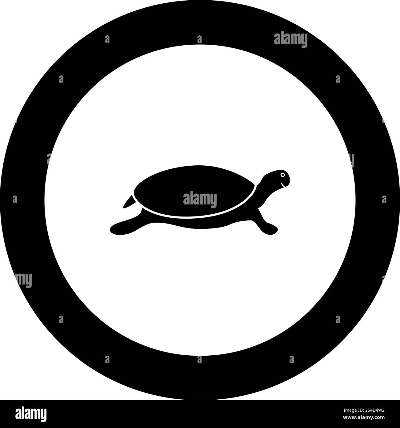 Tortoise turtle icon black color in round circle vector illustration ...