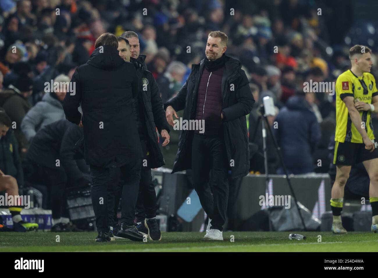 Leeds, UK. 11th Jan, 2025. Simon Weaver Manager of Harrogate Town and ...