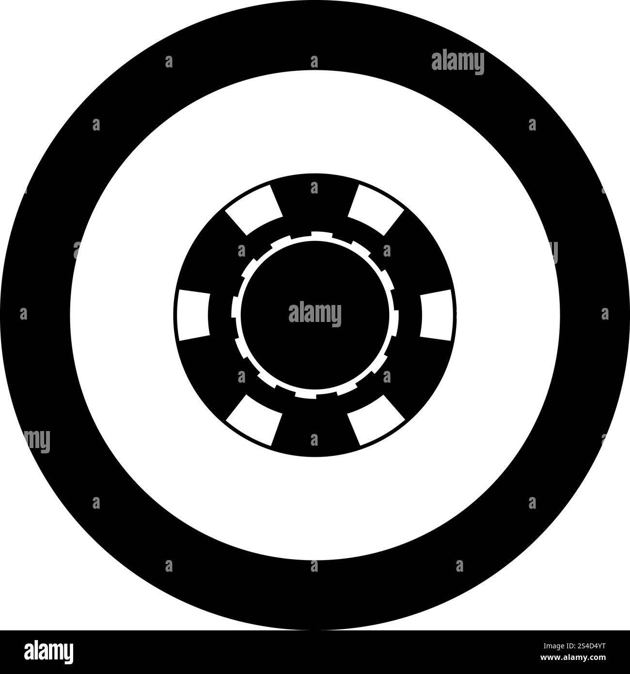 Casino chip icon black color in round circle vector illustration Stock ...