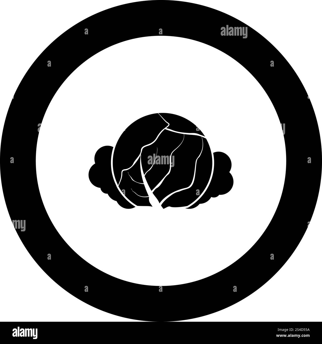 Cabbage icon black color in round circle vector illustration Stock ...