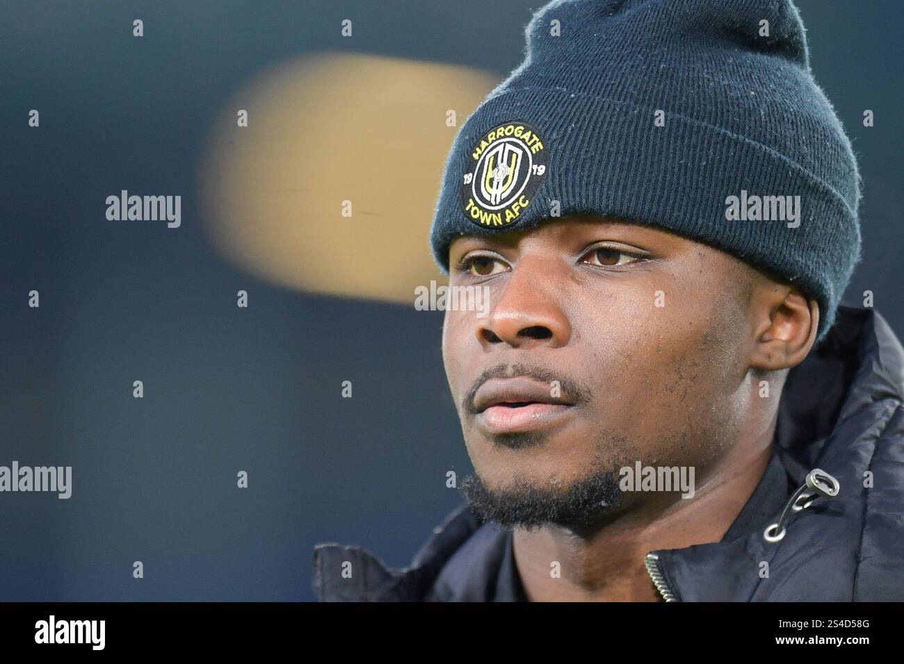 Harrogate Town's Eno Nto during the Emirates FA Cup Third Round match ...