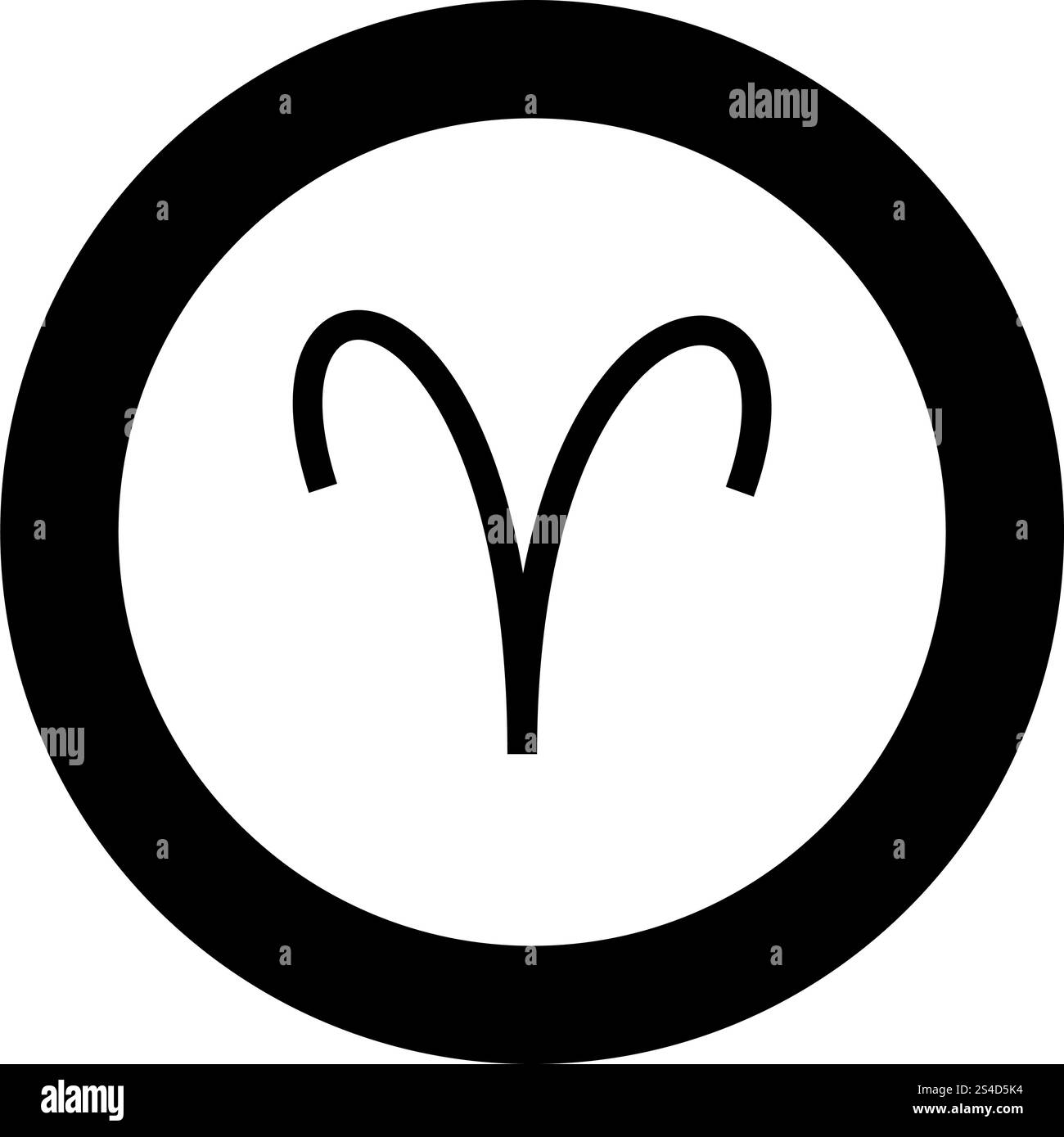 Aries symbol icon black color in round circle vector illustration Stock ...
