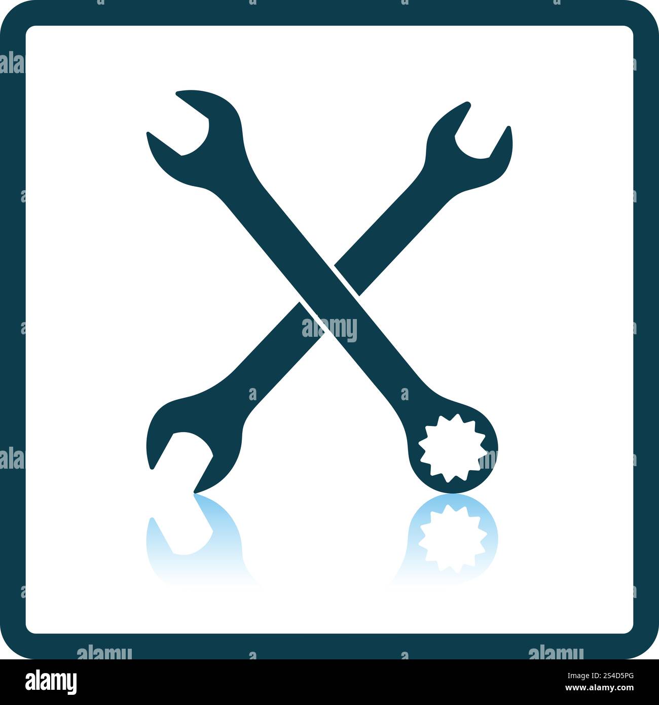 Crossed wrench icon. Shadow reflection design. Vector illustration ...
