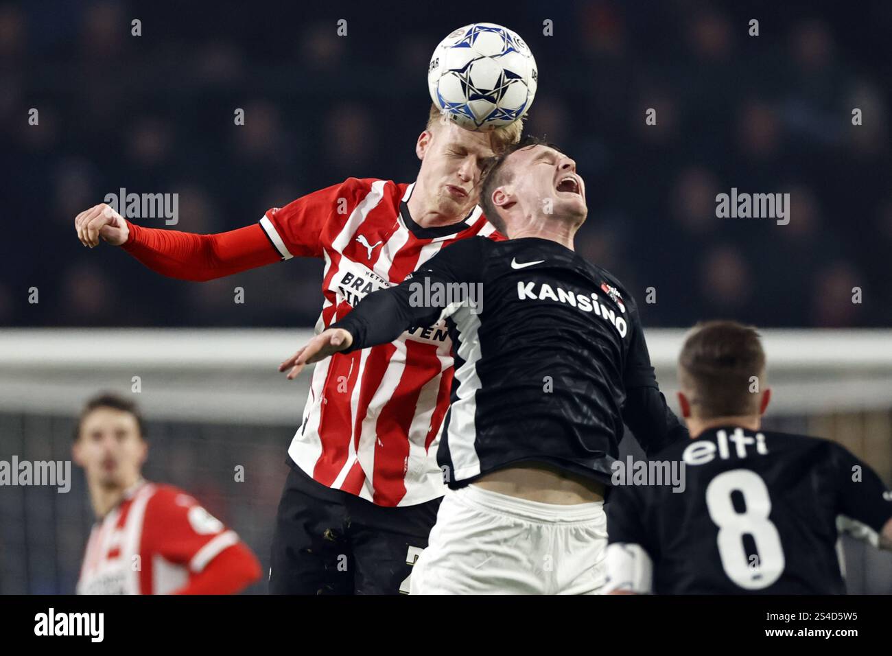 EINDHOVEN - (l-r) Jerdy Schouten of PSV Eindhoven, Peer Koopmeiners of ...