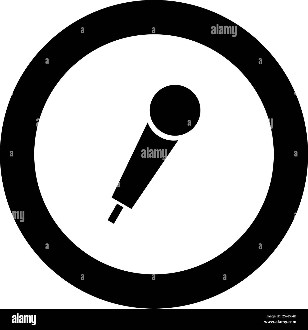 Hand microphone icon black color in round circle vector illustration ...