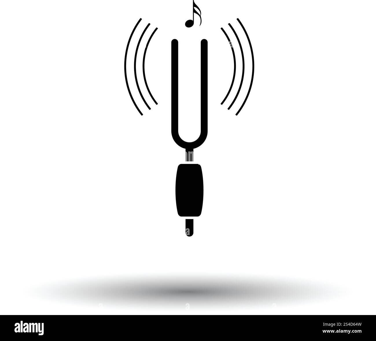 Tuning fork icon. White background with shadow design. Vector ...