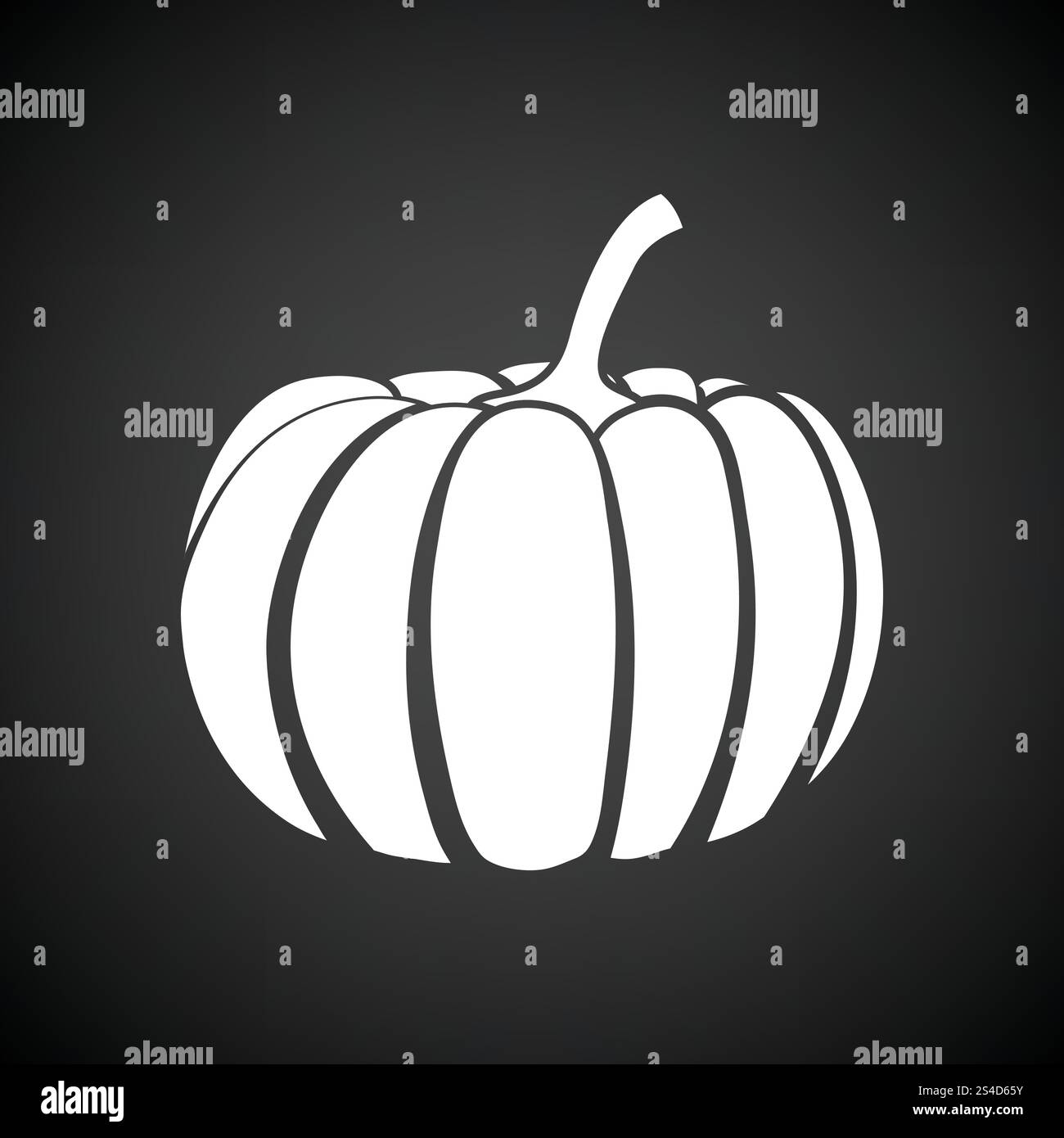 Pumpkin icon. Black background with white. Vector illustration Stock ...