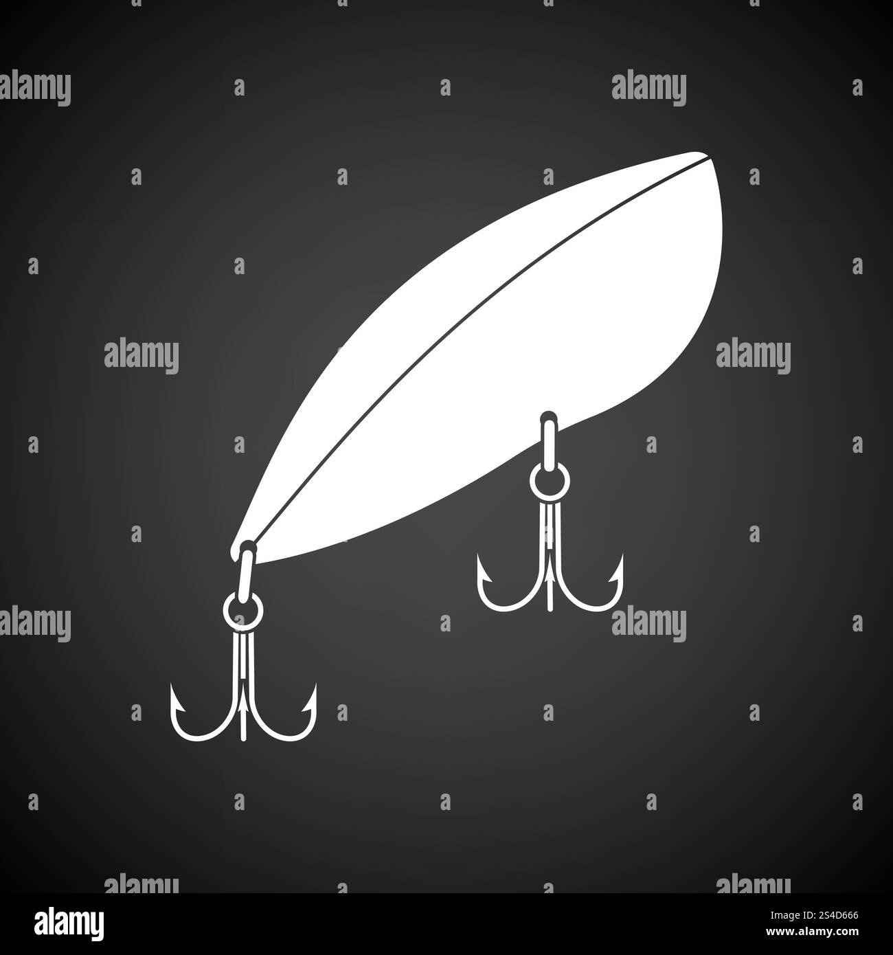 Icon of Fishing spoon. Black background with white. Vector illustration ...