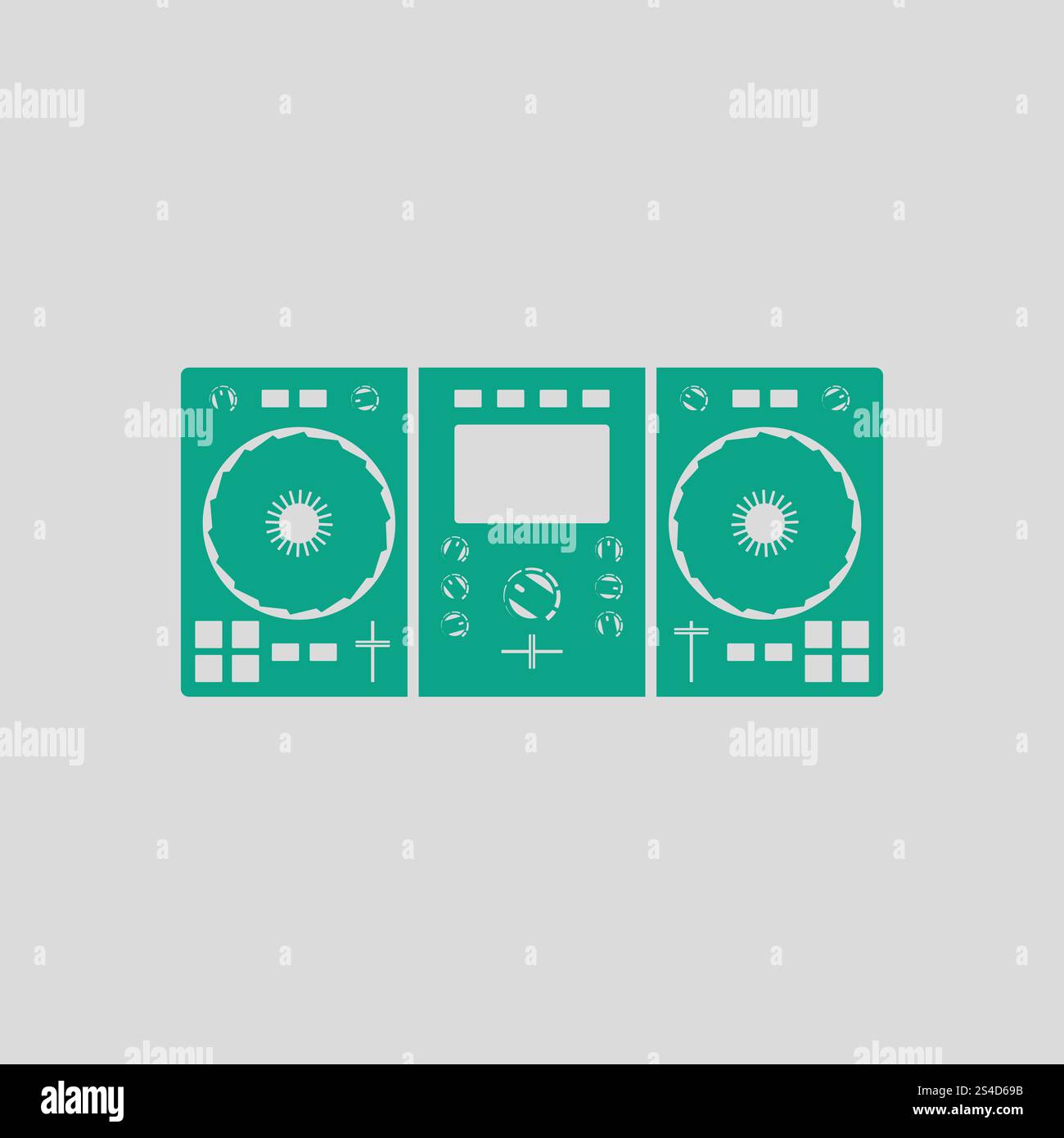 DJ icon. Gray background with green. Vector illustration Stock Vector ...