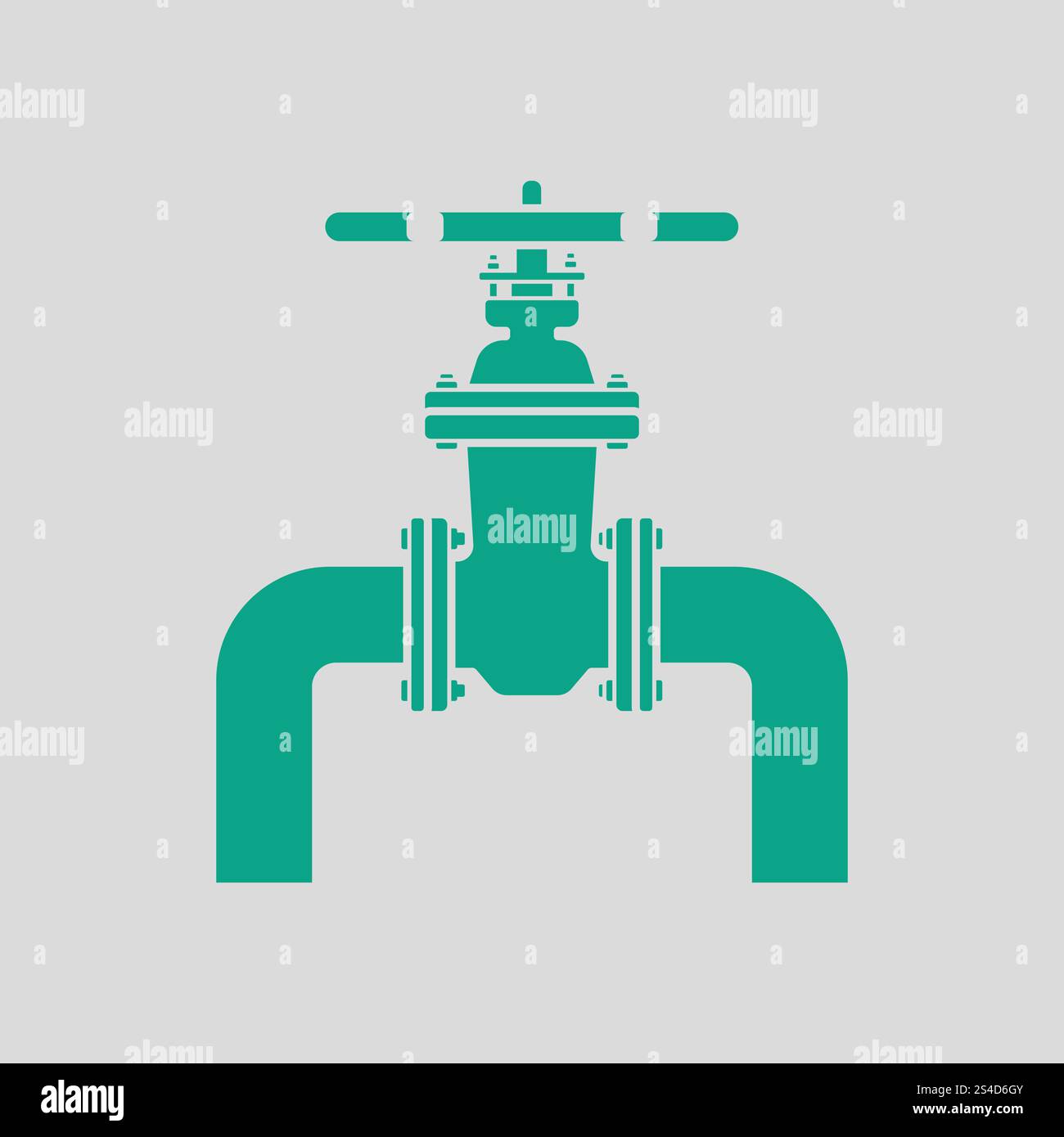Icon of Pipe with valve. Gray background with green. Vector ...