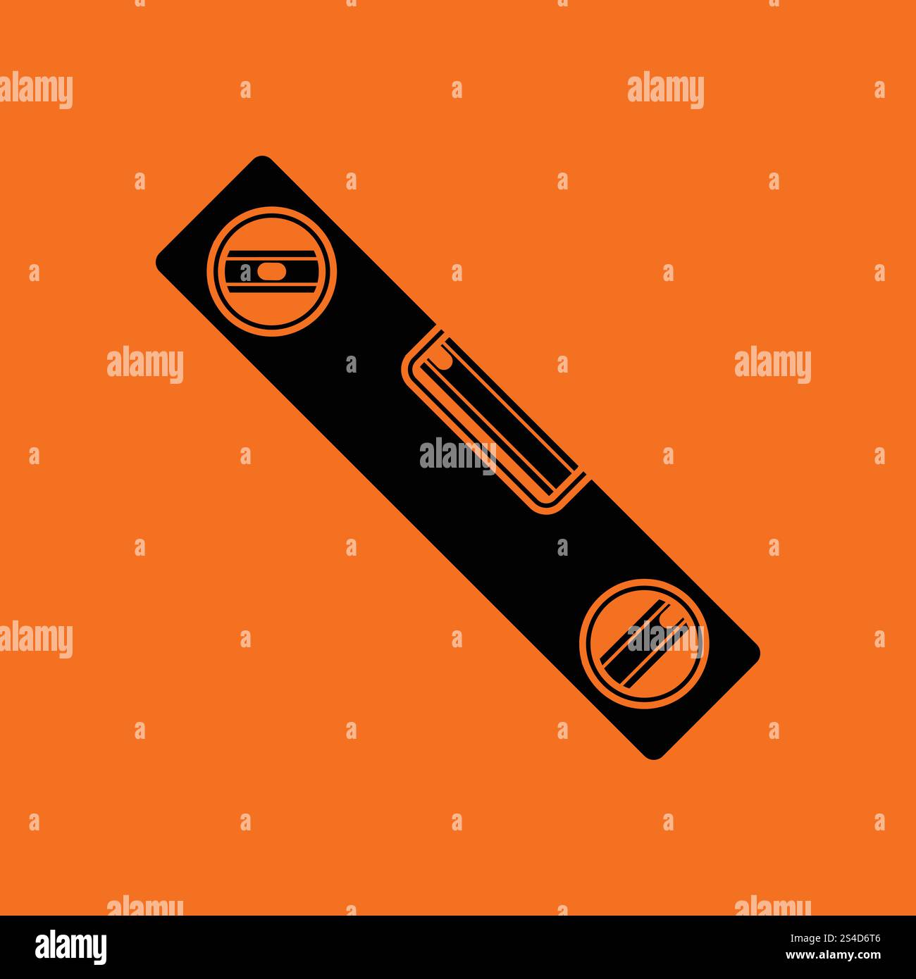 Icon of construction level . Orange background with black. Vector ...