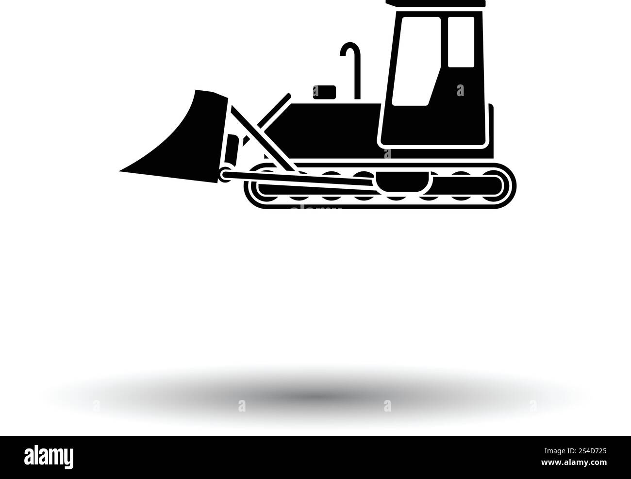 Icon of Construction bulldozer. White background with shadow design ...