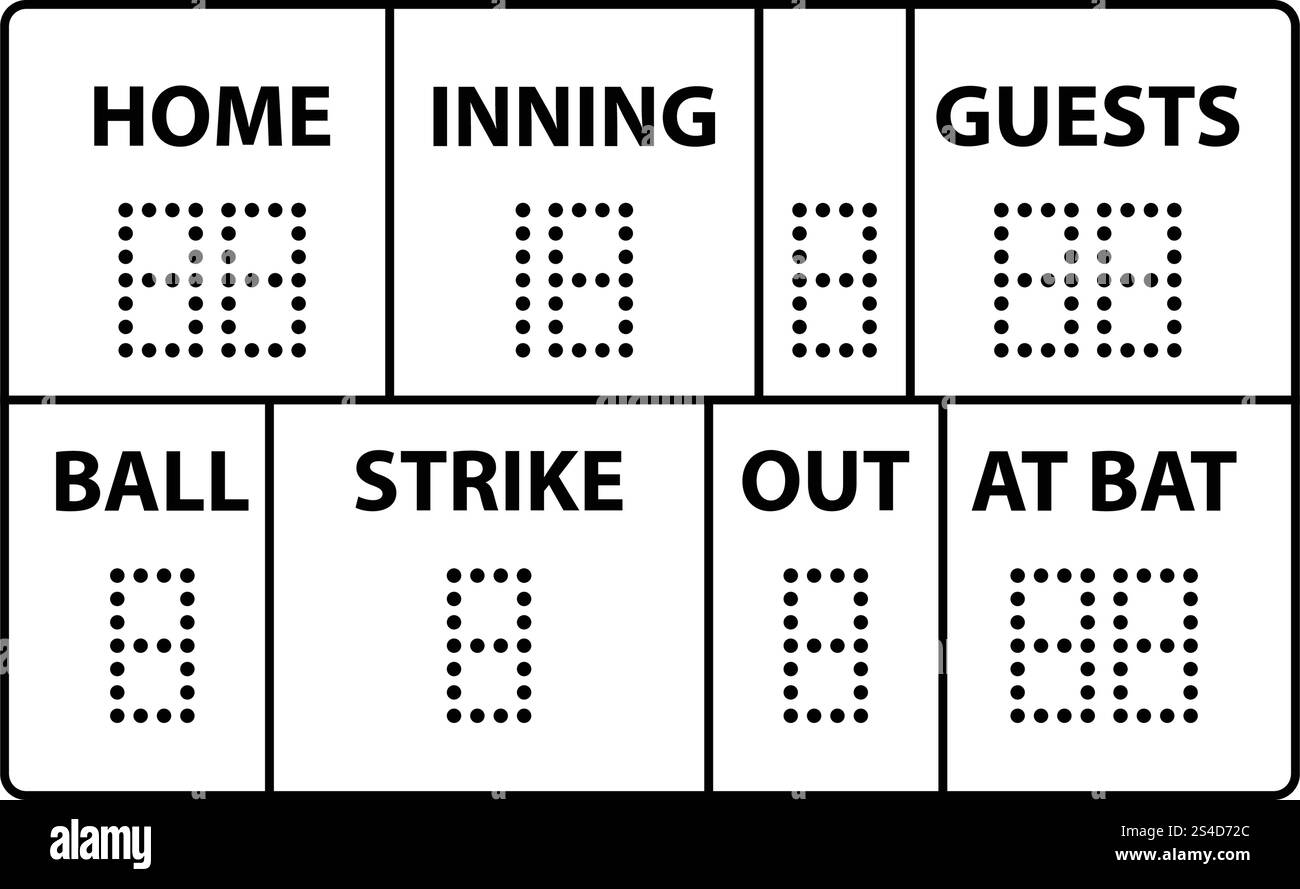 Baseball scoreboard icon. Thin line design. Vector illustration Stock ...
