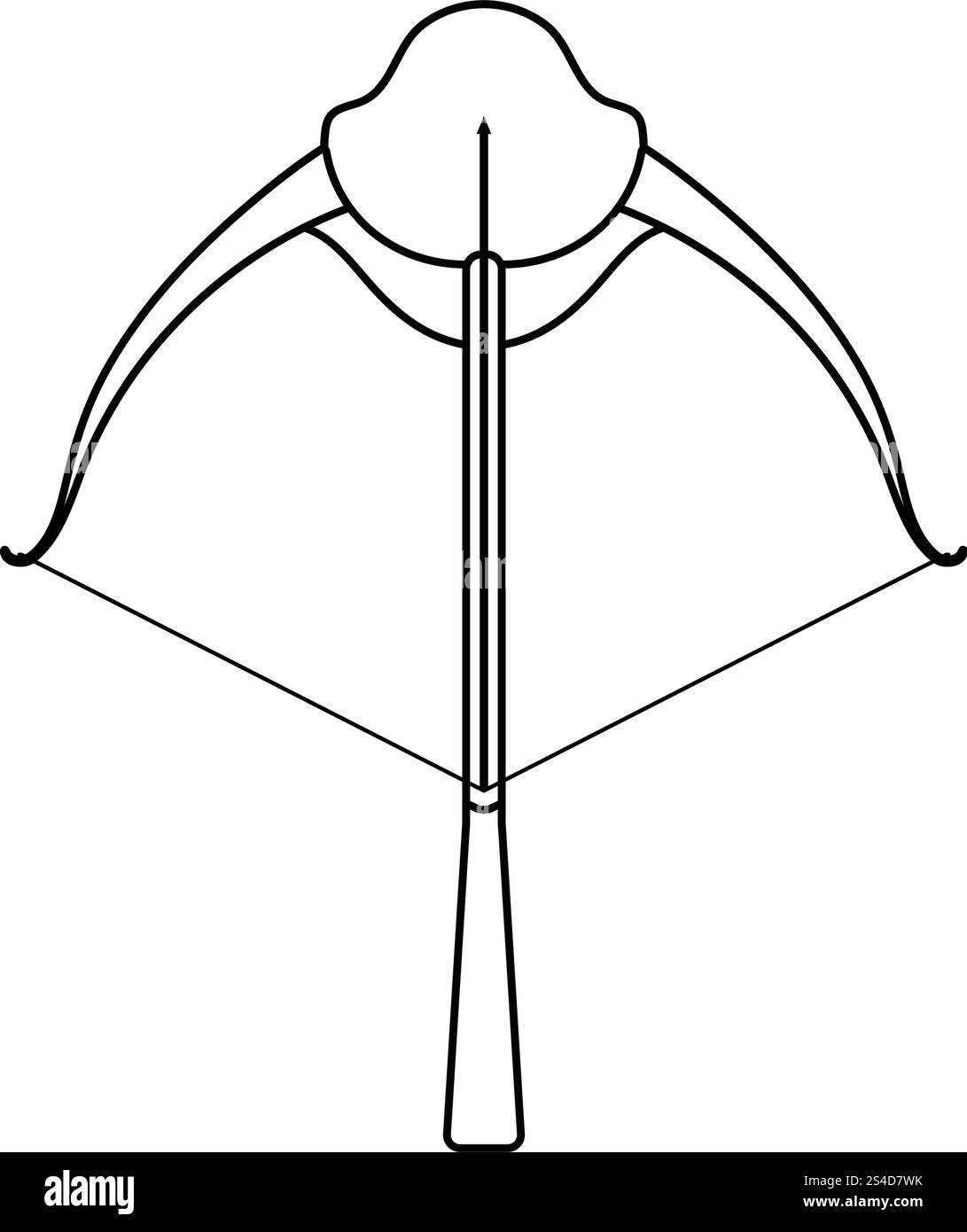 Icon of crossbow. Thin line design. Vector illustration Stock Vector ...